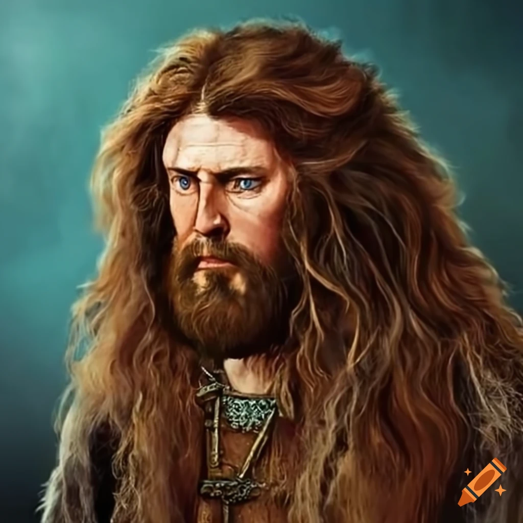 Detailed portrait of a man in ancient slavic and celtic attire on Craiyon