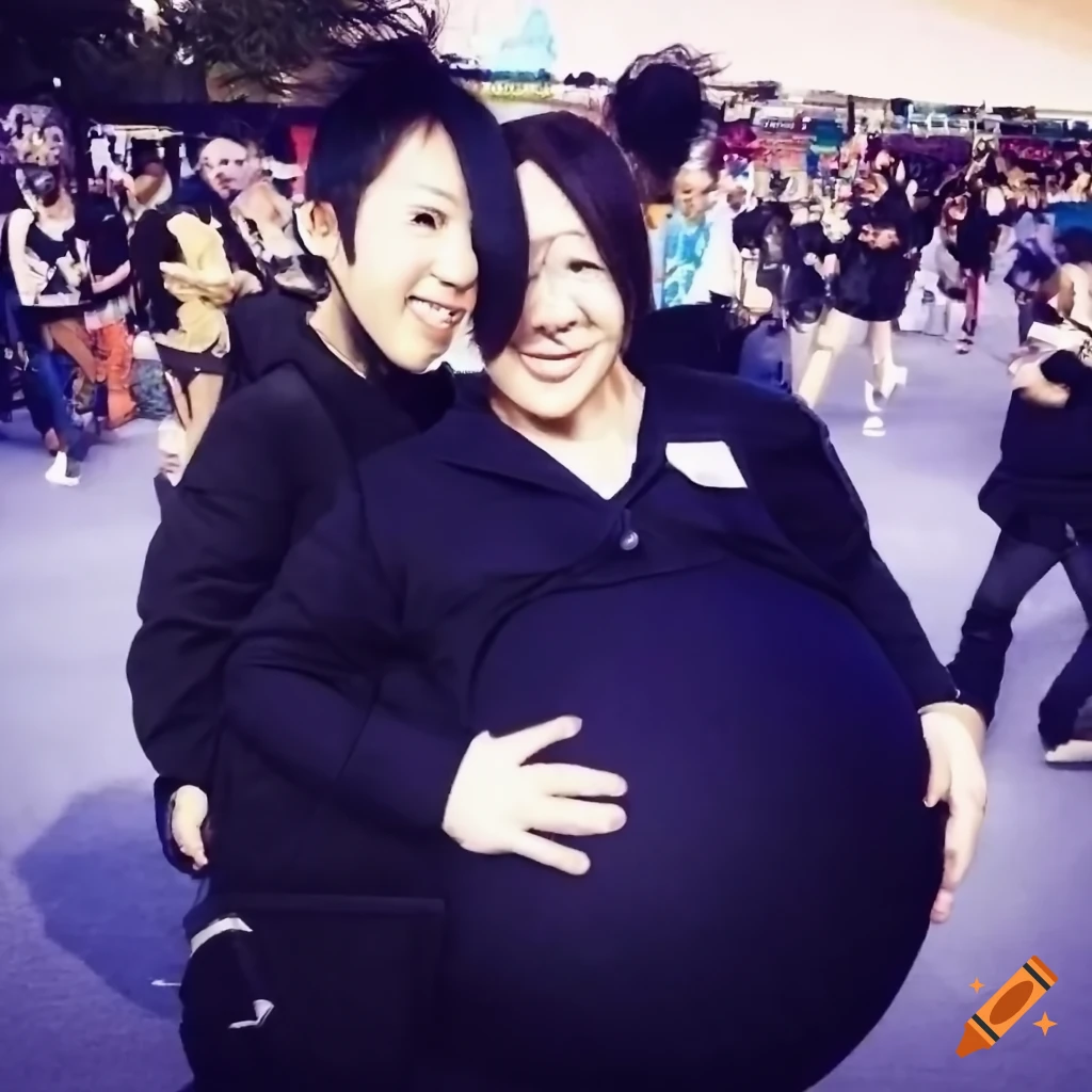Photo Of A Japanese Pregnant Punk Woman At A Theme Park
