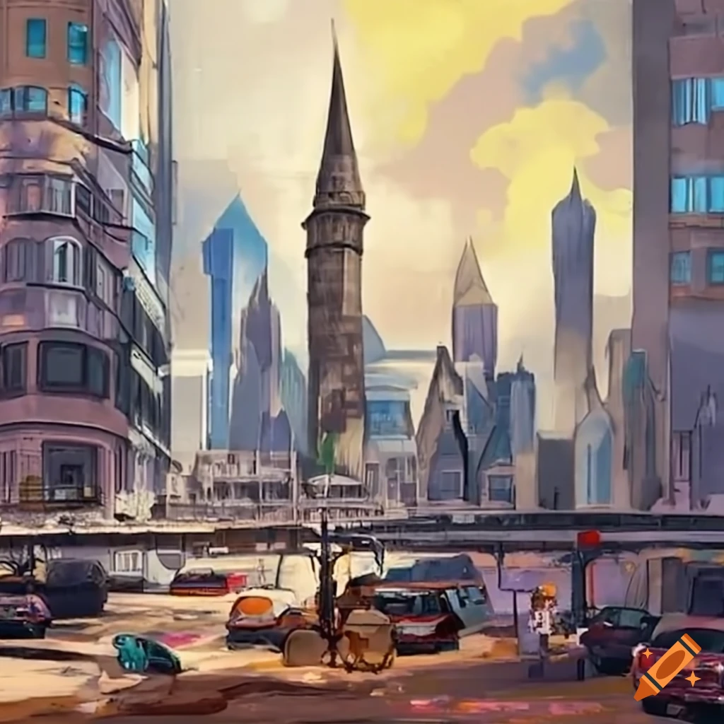 City of columbia from bioshock infinite in a sunny day with bright ...