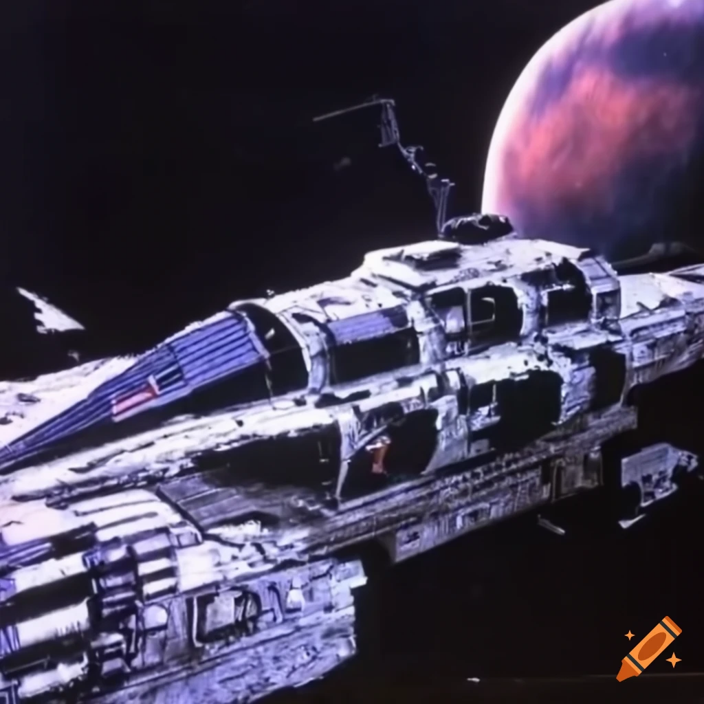 Sci-fi space fighter with gatling laser guns on Craiyon