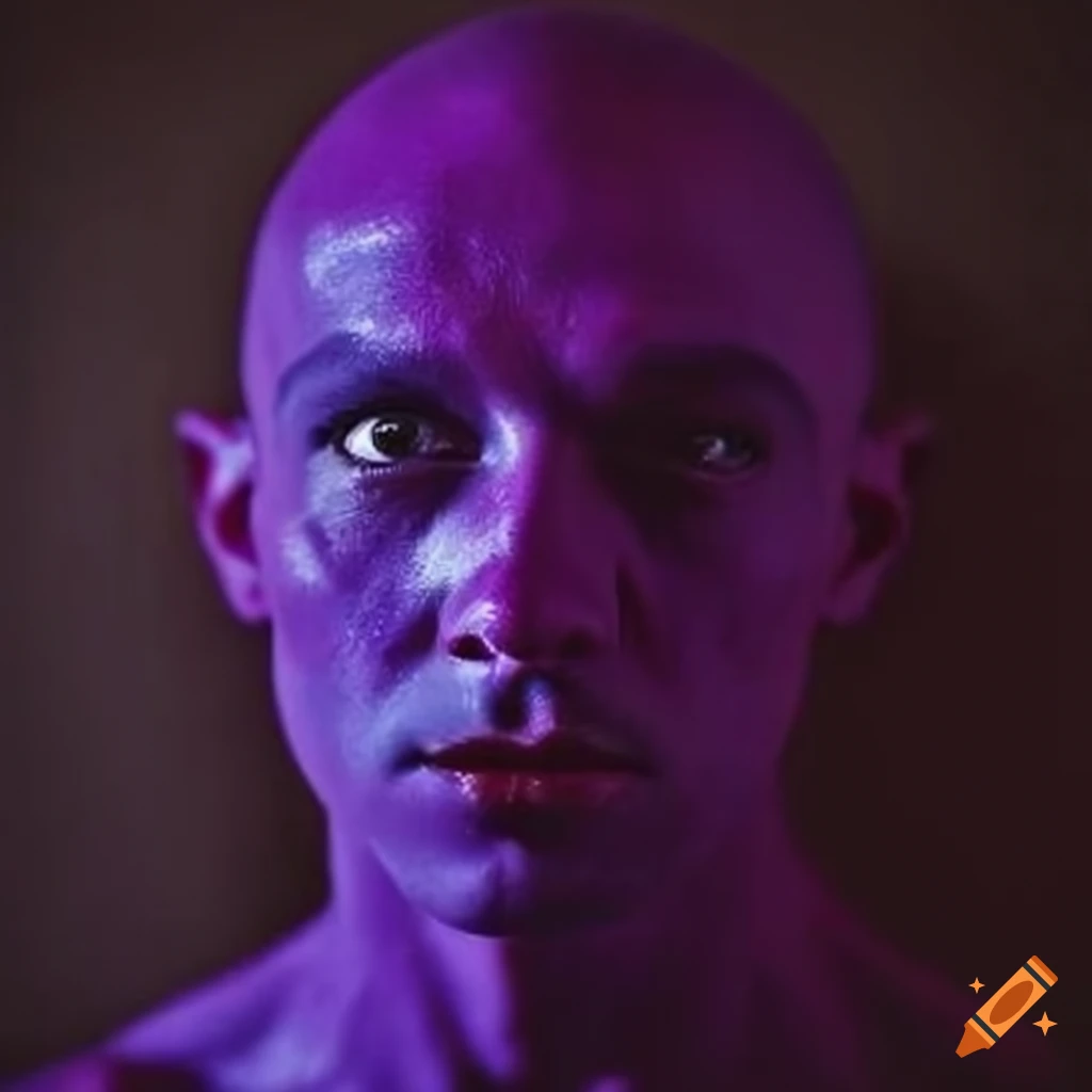 Abstract art of a purple figure on Craiyon