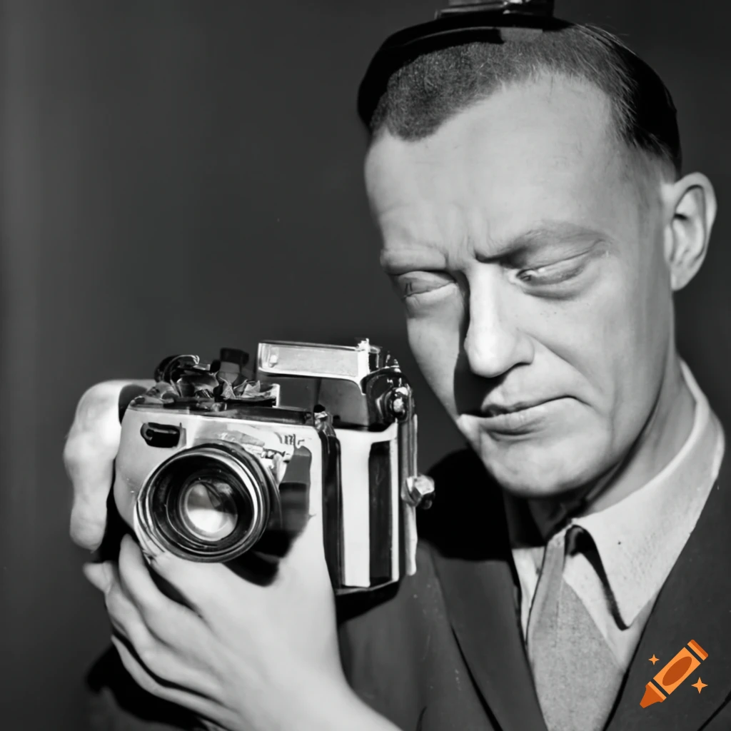 Skull next to a vintage camera on Craiyon