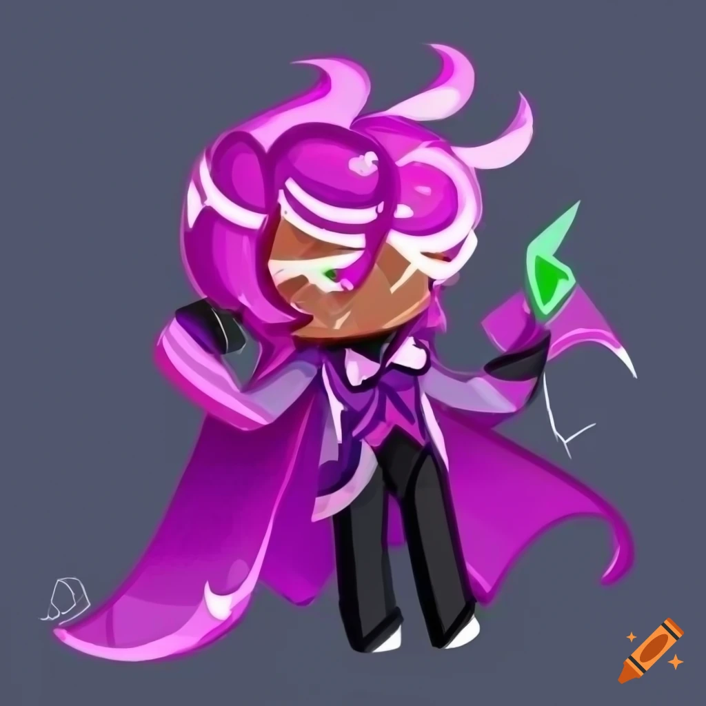 Visually stunning cookie run character in dark colors on Craiyon
