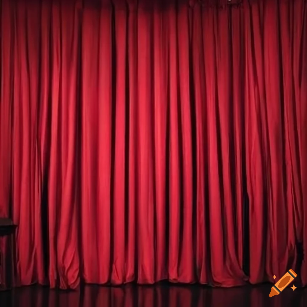 Red curtains on a theater stage on Craiyon