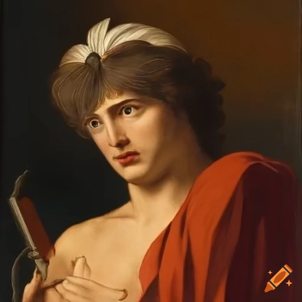 Painting of catullus serenading lesbia with his lyre on Craiyon