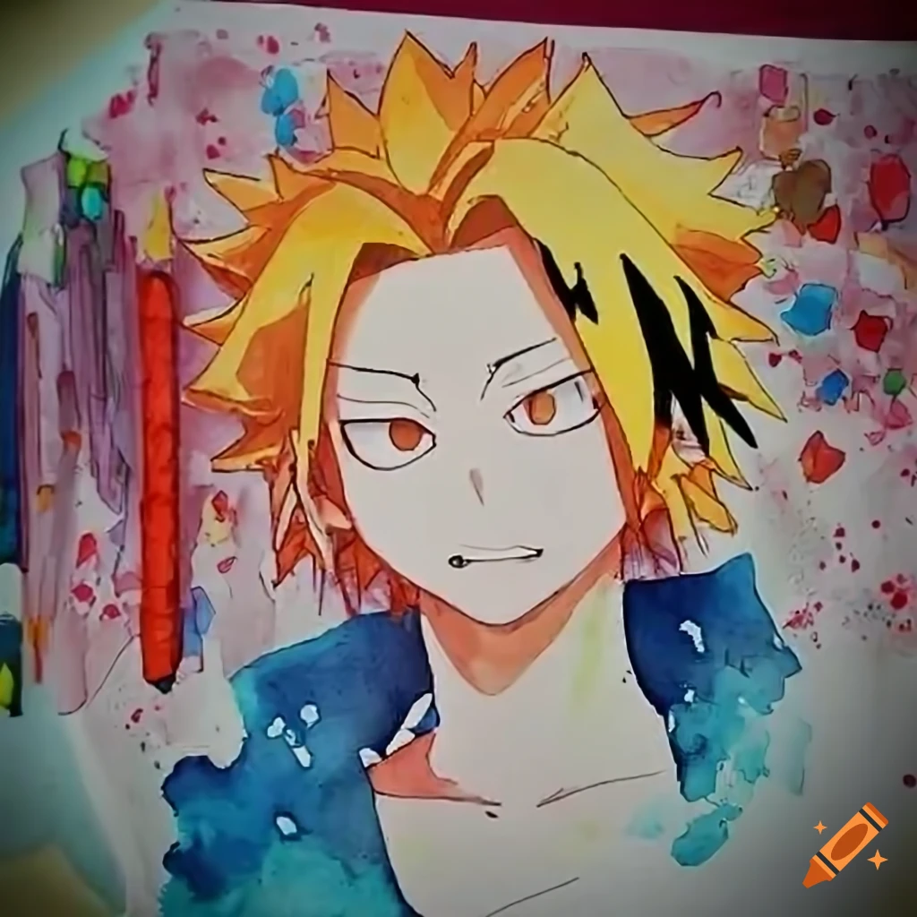 Anime-style illustration of denki kaminari from my hero academia on Craiyon