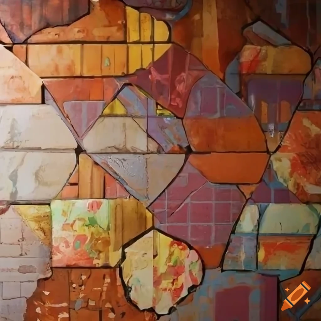 Scrap tile floor design on Craiyon