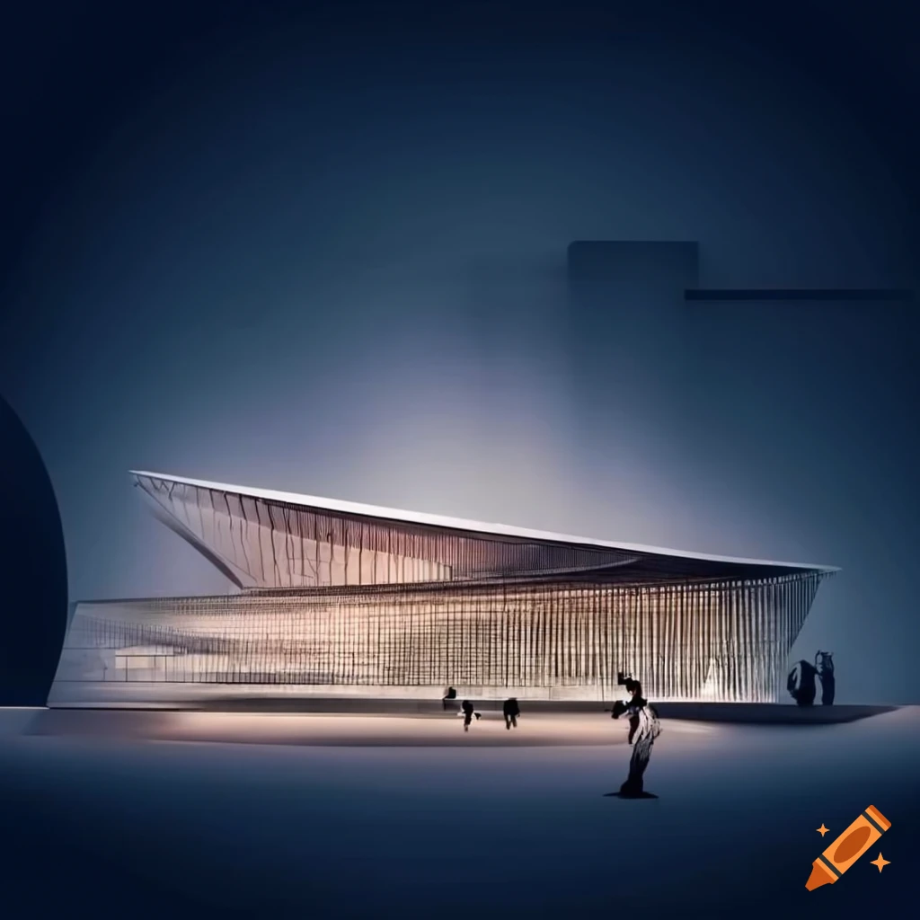 Hyper realistic art museum made of glass and concrete on Craiyon