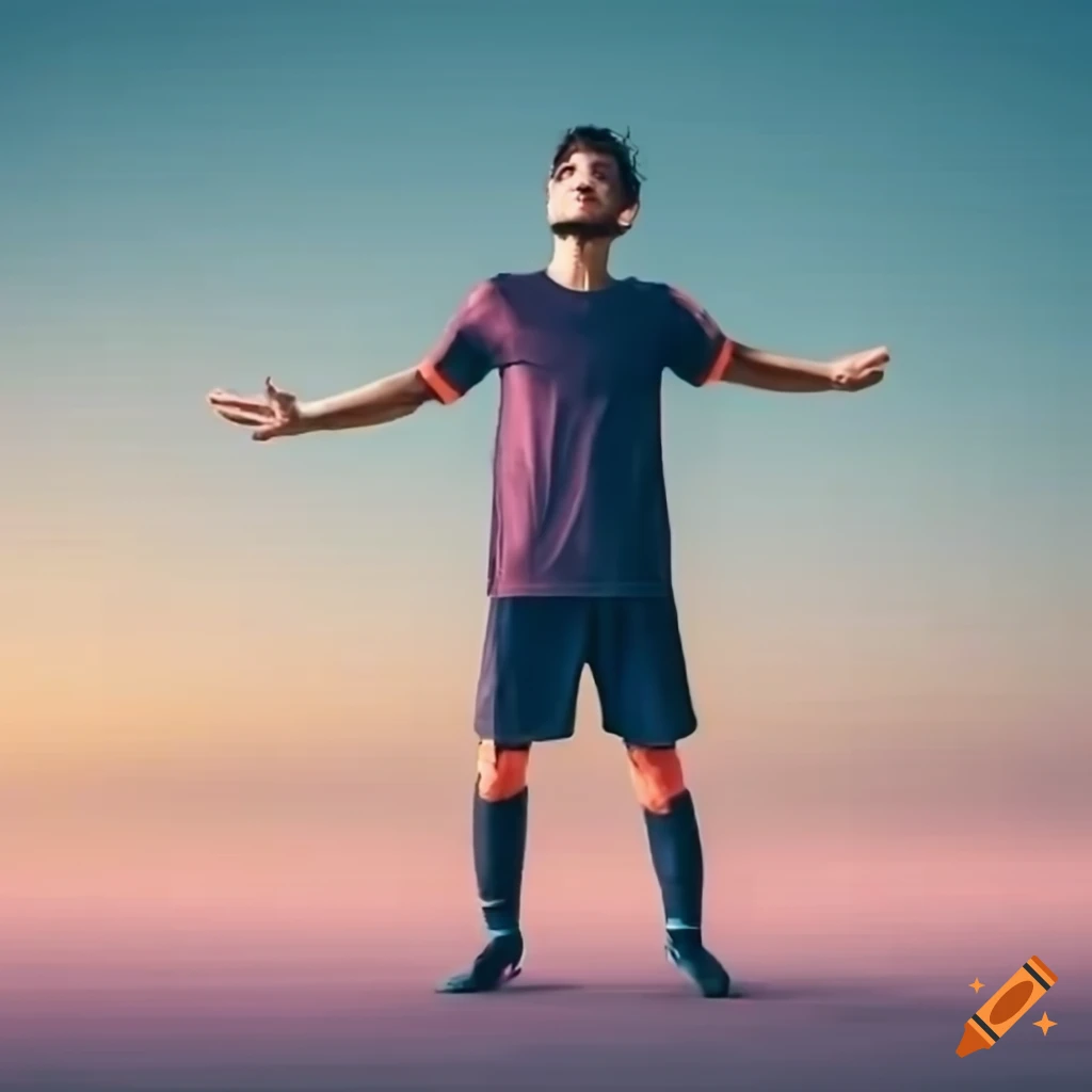 Amateur soccer player standing after the game