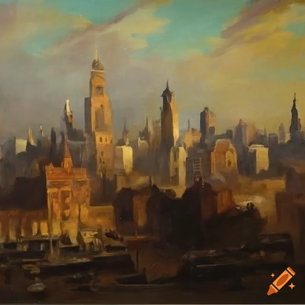 Surrealist painting of new york city in the style of salvador dali on ...