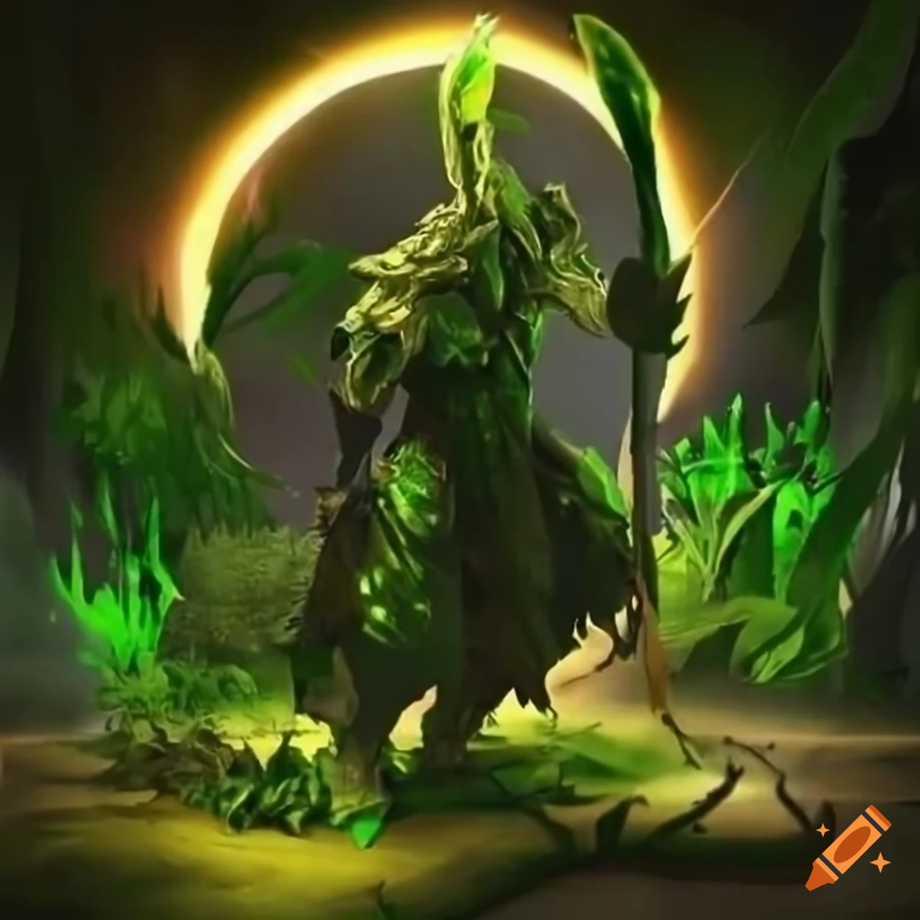 Illustration of a nature elemental samurai on Craiyon