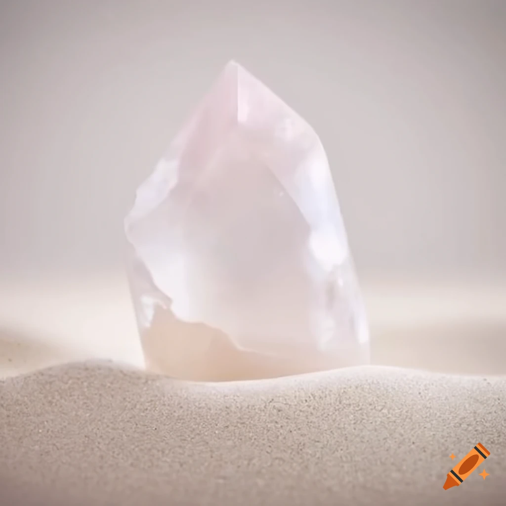 Quartz crystal transforming into white sand