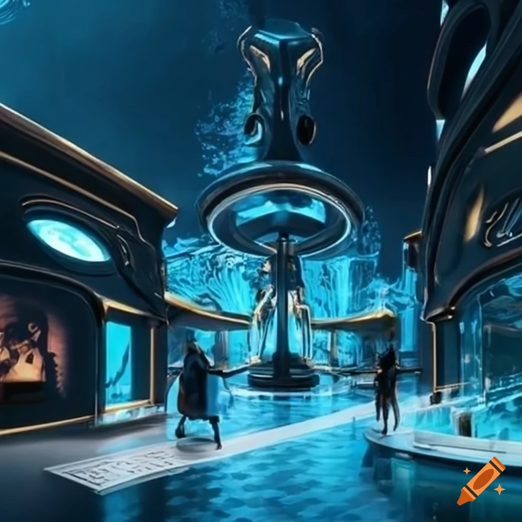 Luxurious futuristic store with ykone name