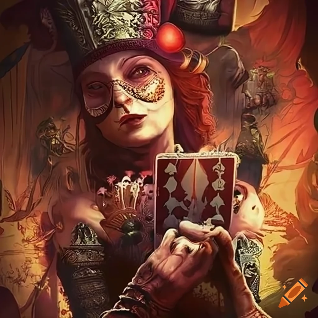 Playing card deck featuring characters from Wonderland on Craiyon