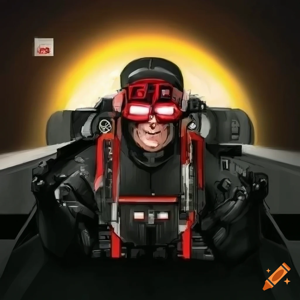 Detailed japanese art of a pilot in a futuristic cockpit on Craiyon