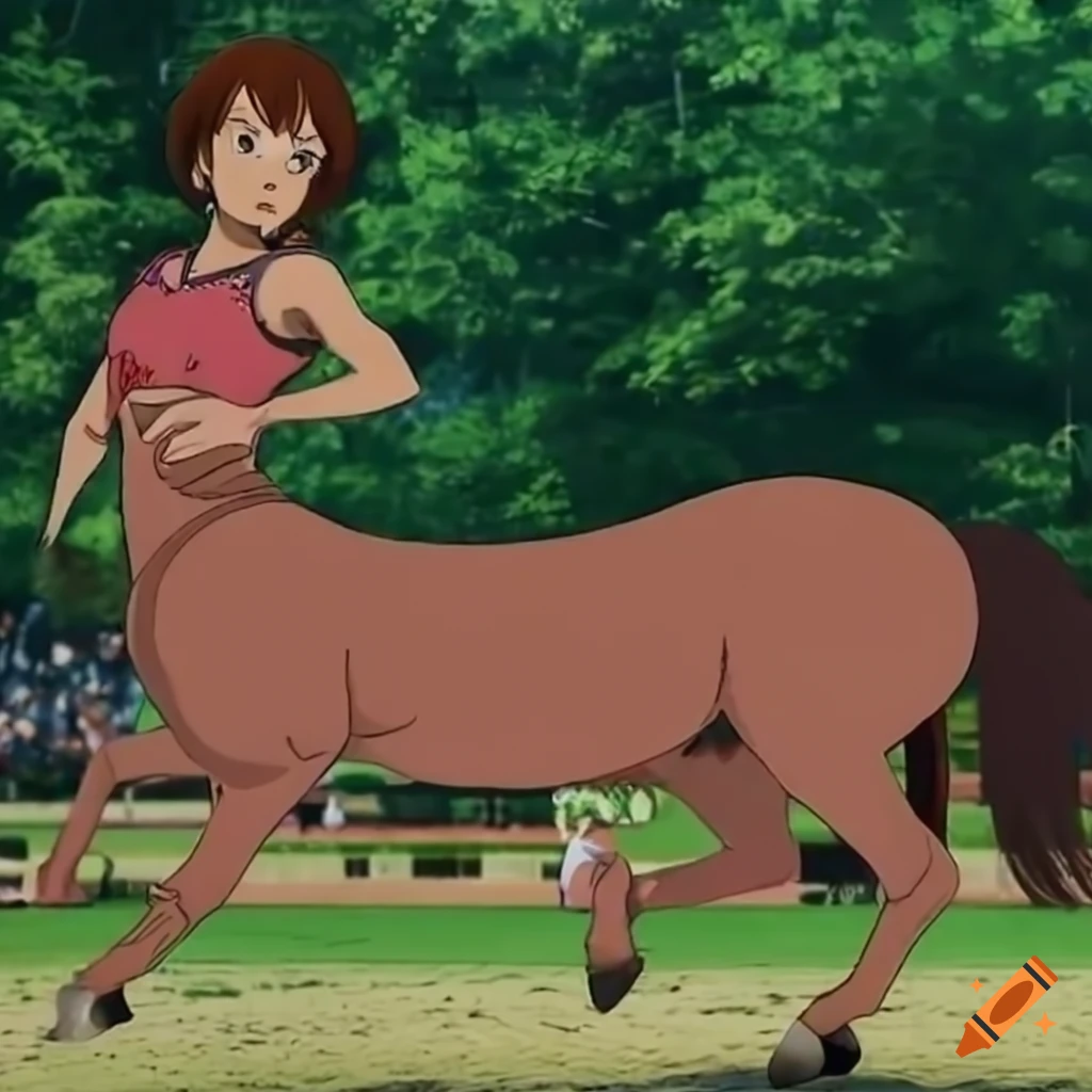 Centaurs competing in equestrian sports on Craiyon