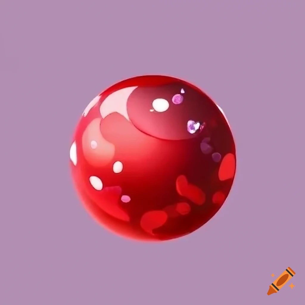 Illustration of a bright red elemental orb on Craiyon