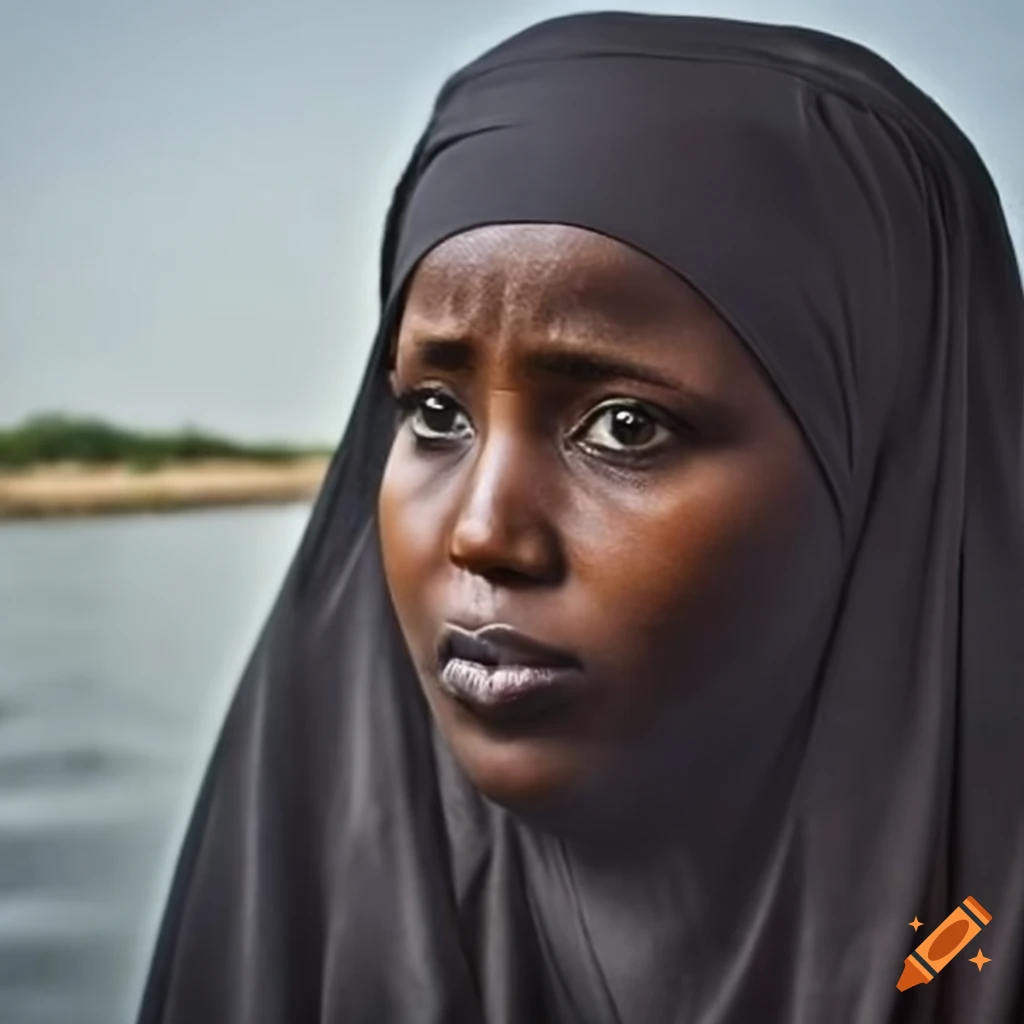 Somali girl keeping goat on Craiyon