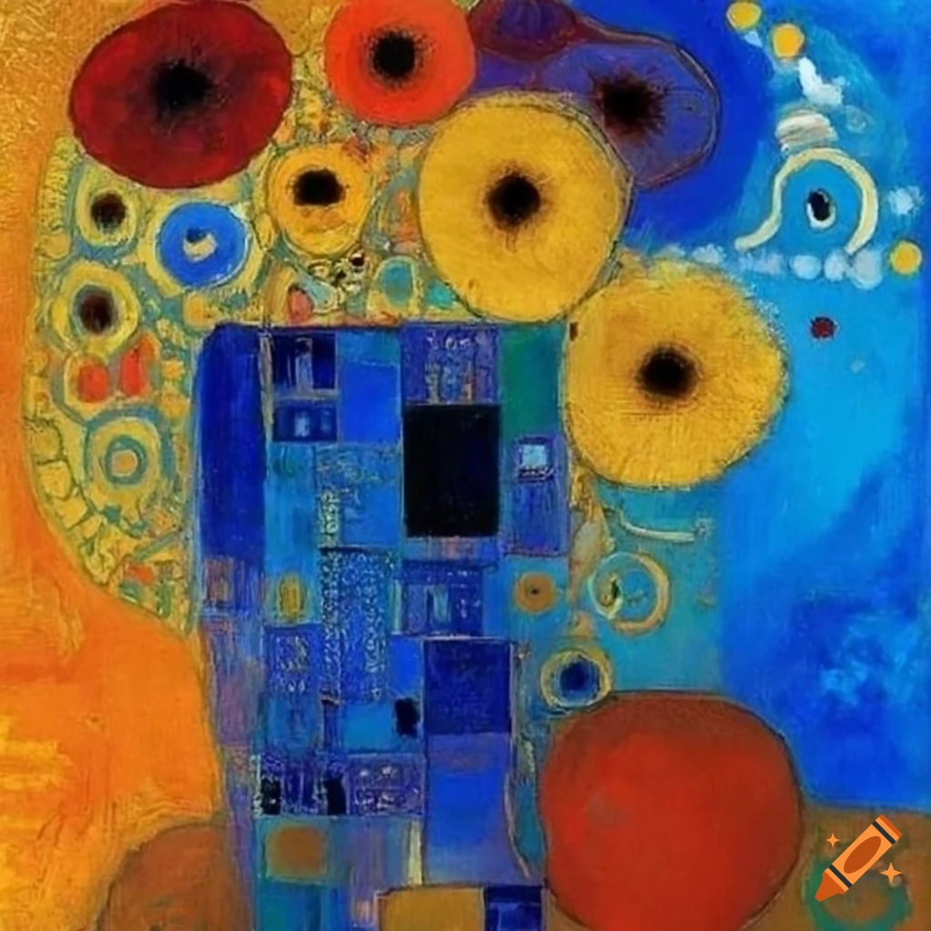 Blue squares abstract art