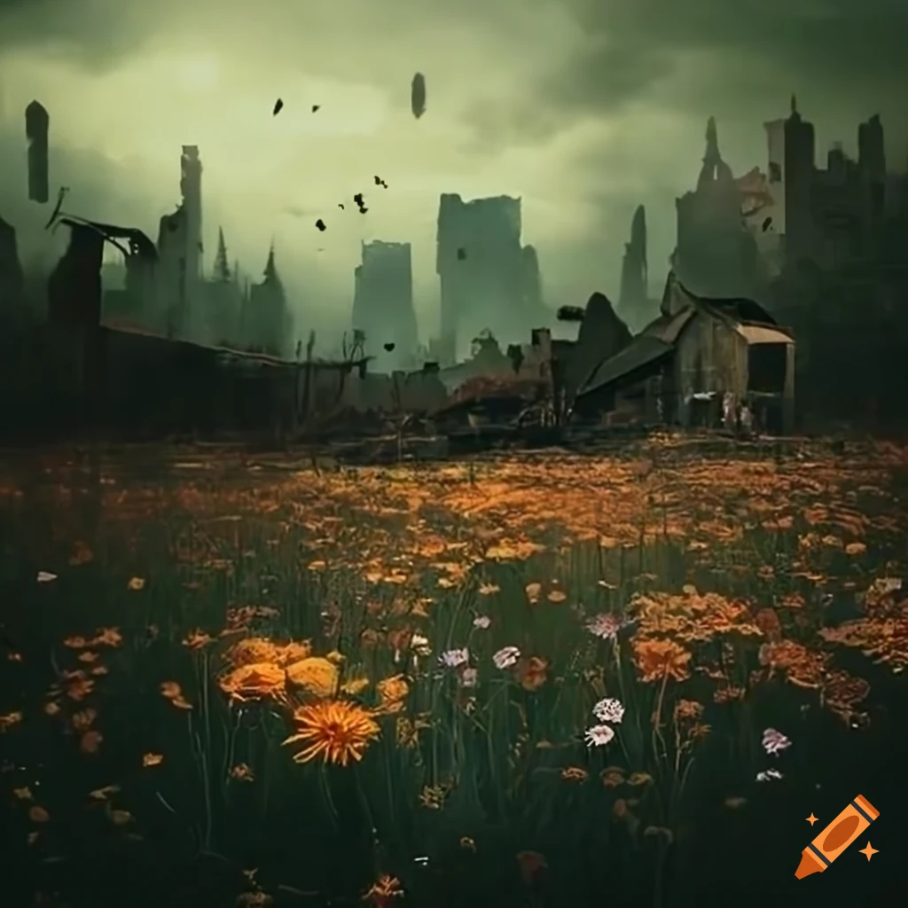 Post-apocalyptic flower field