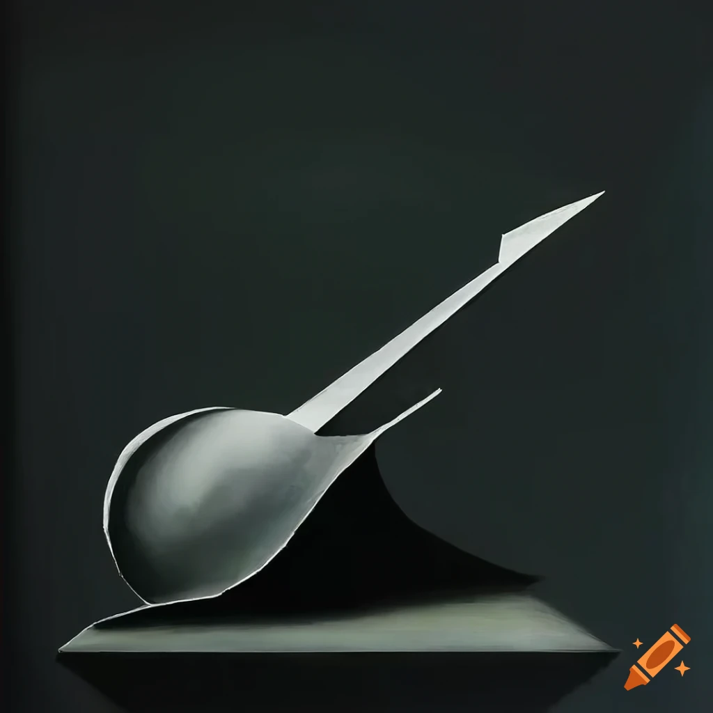 Surreal painting of a lute and origami on Craiyon