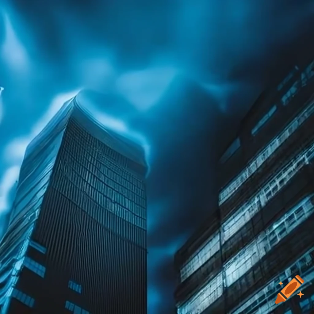 Night view from a high rise building window on Craiyon