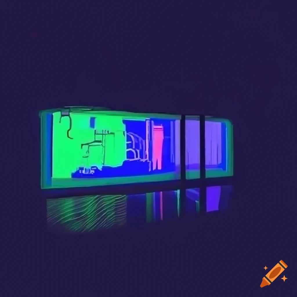 Minimalist blacklight graffiti art on Craiyon