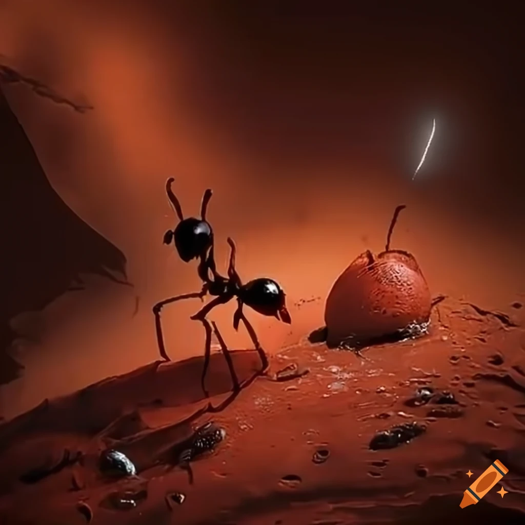 Ant exploring mars surface