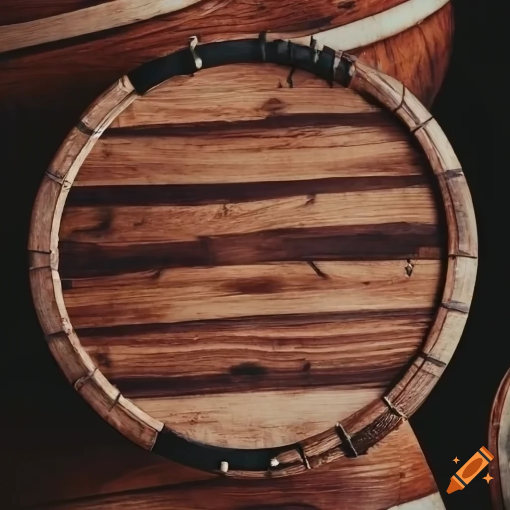 Wooden barrel from top-down perspective
