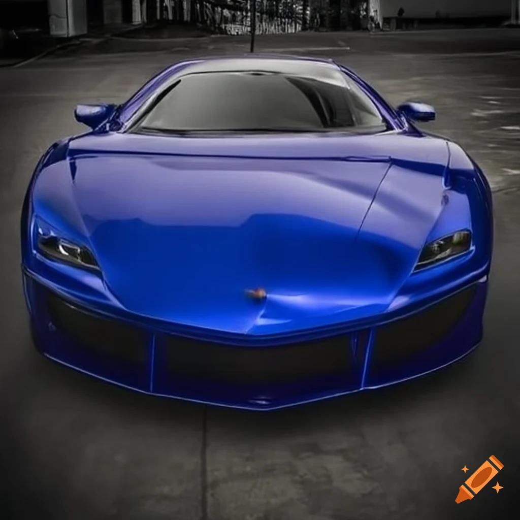 Blue flame car on Craiyon