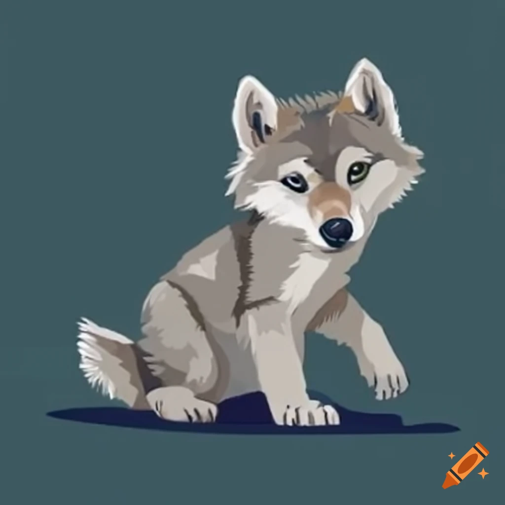Image of a wolf cub on Craiyon