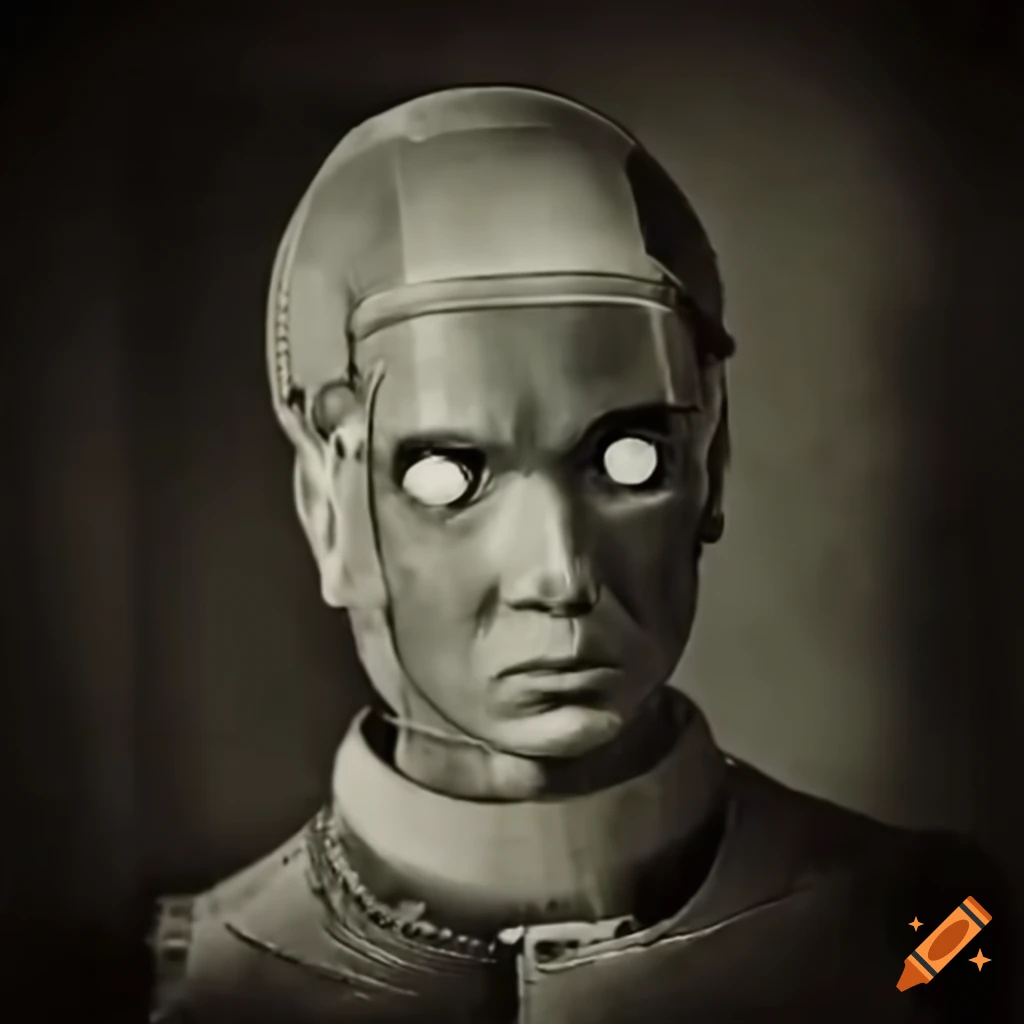 Religious portrait of a scifi robot as orthodox icon with human mask on ...
