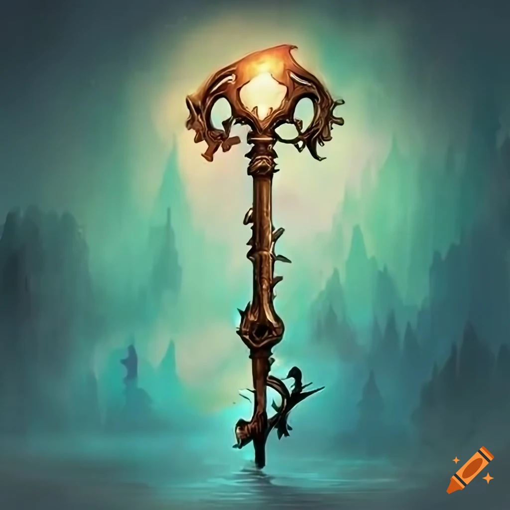 Illustration of a fantasy key on Craiyon