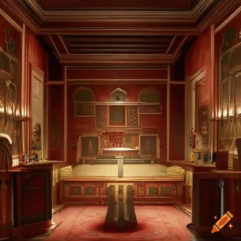 Interior design of a roman-themed debate room on Craiyon