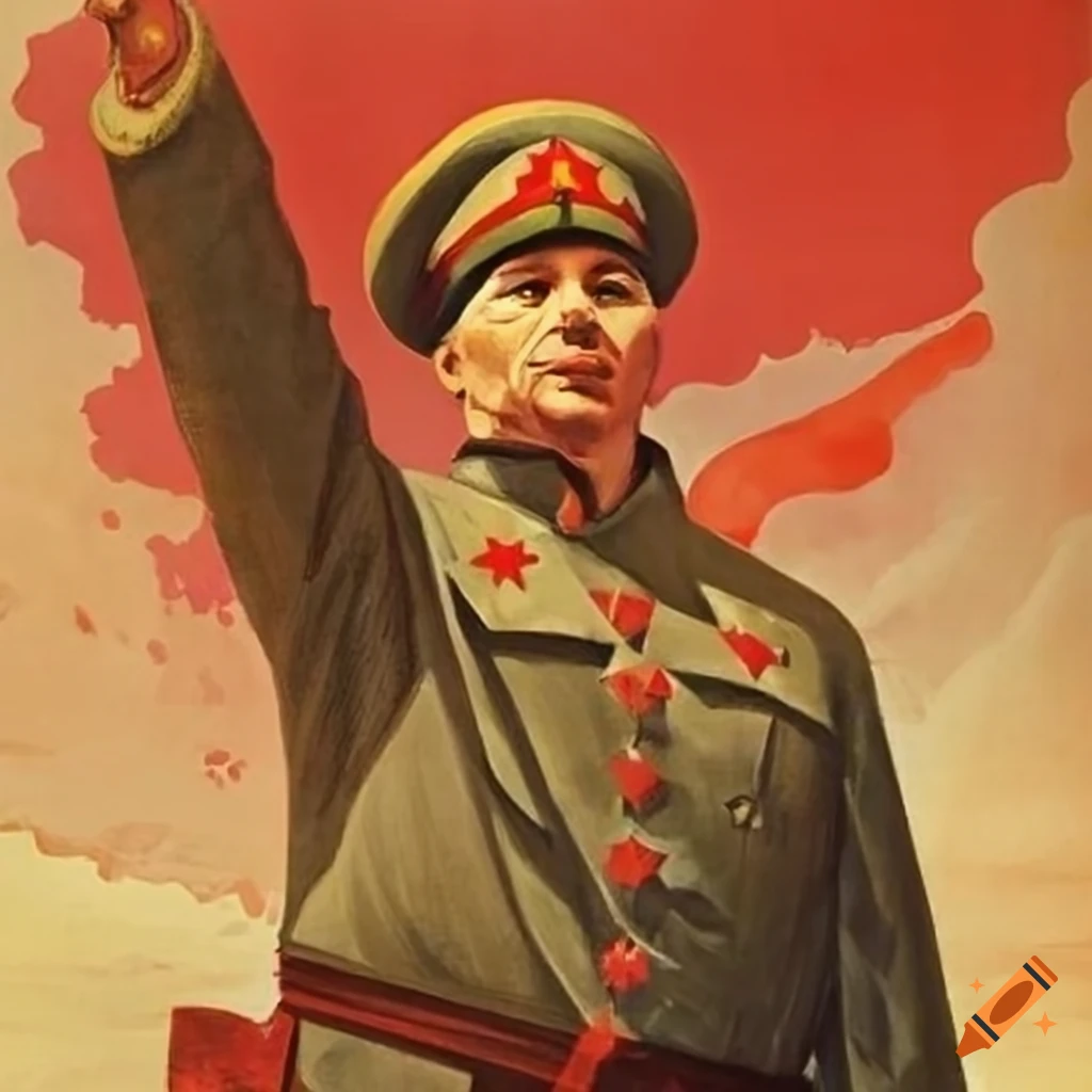 Stylized war propaganda poster on Craiyon