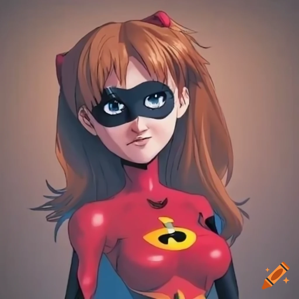 Asuka langley cosplay as elastigirl on Craiyon