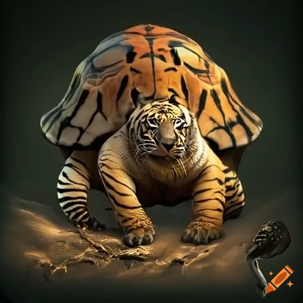 Image of a tiger and giant turtle hybrid on Craiyon