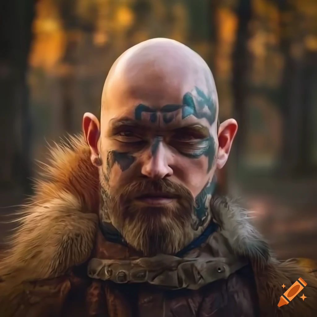 Hunter warrior in leather armor in a forest on Craiyon