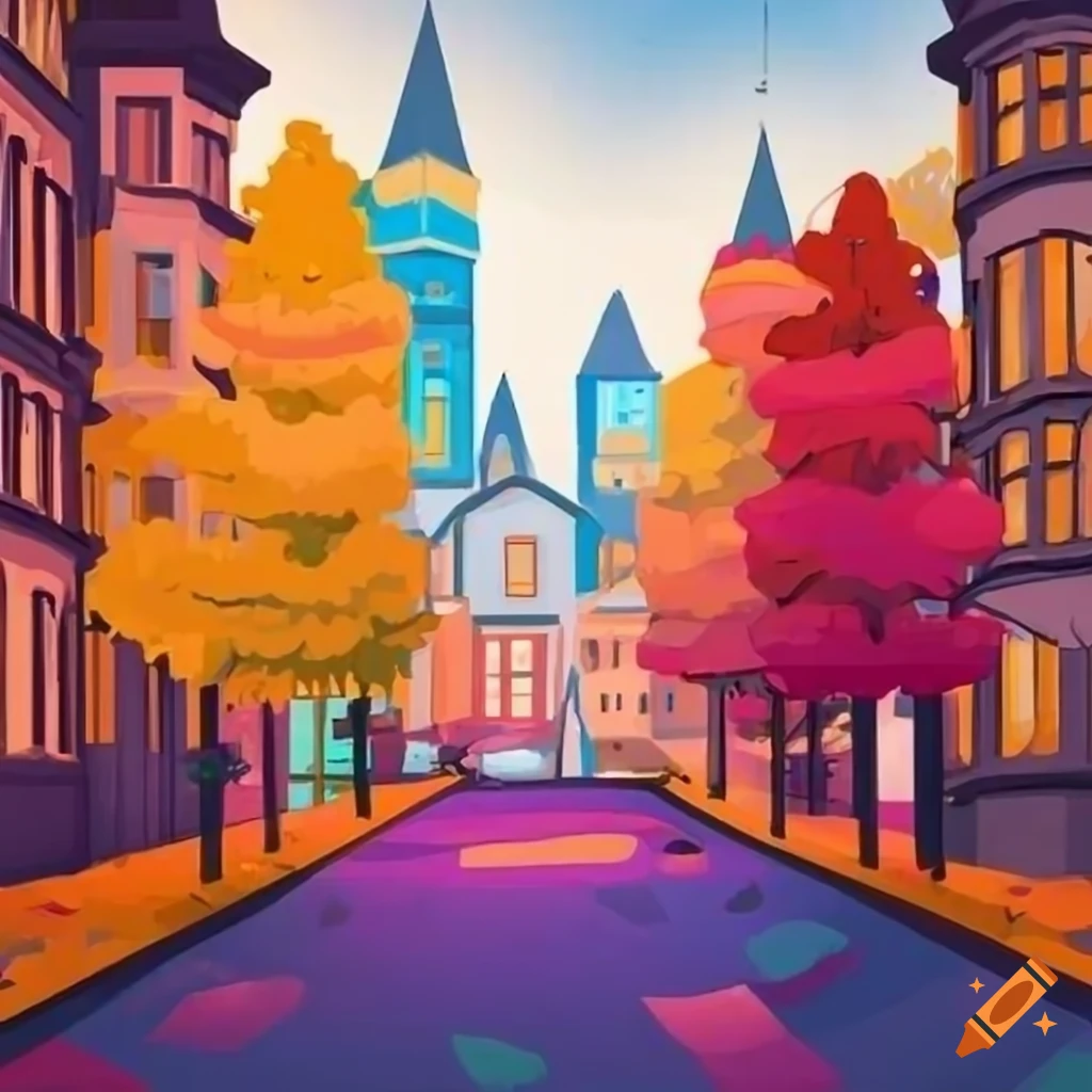 Cityscape with buildings and trees on Craiyon