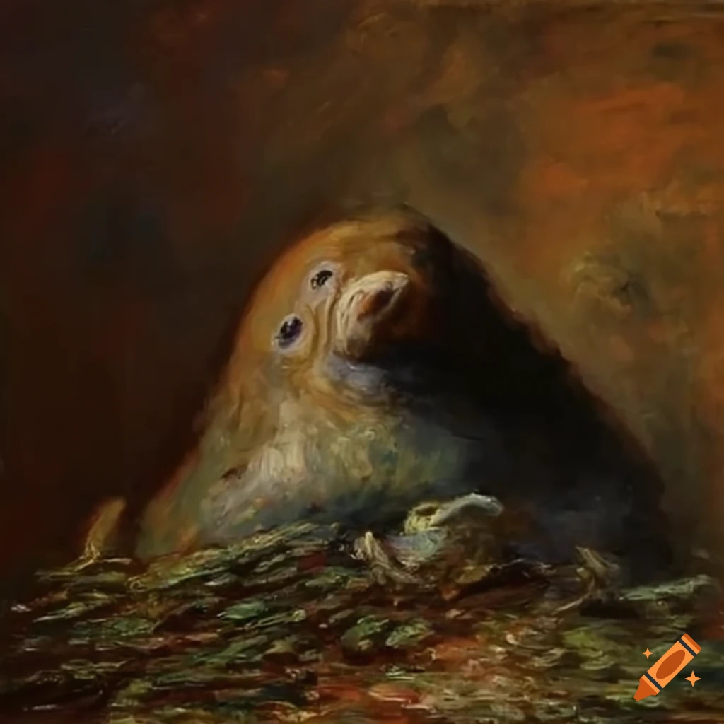 Painting of claude monet depicting a mole on Craiyon