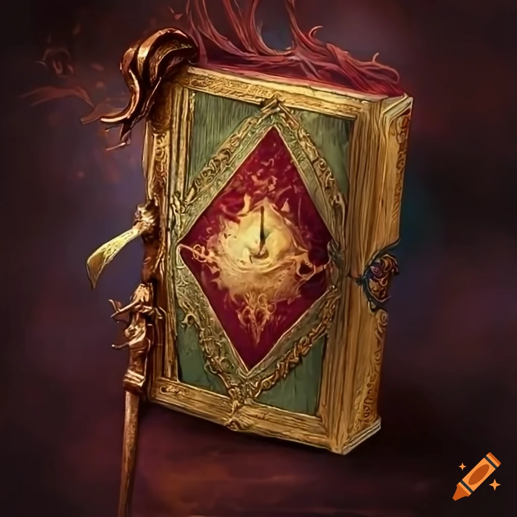Fantasy grimoire tome book on Craiyon