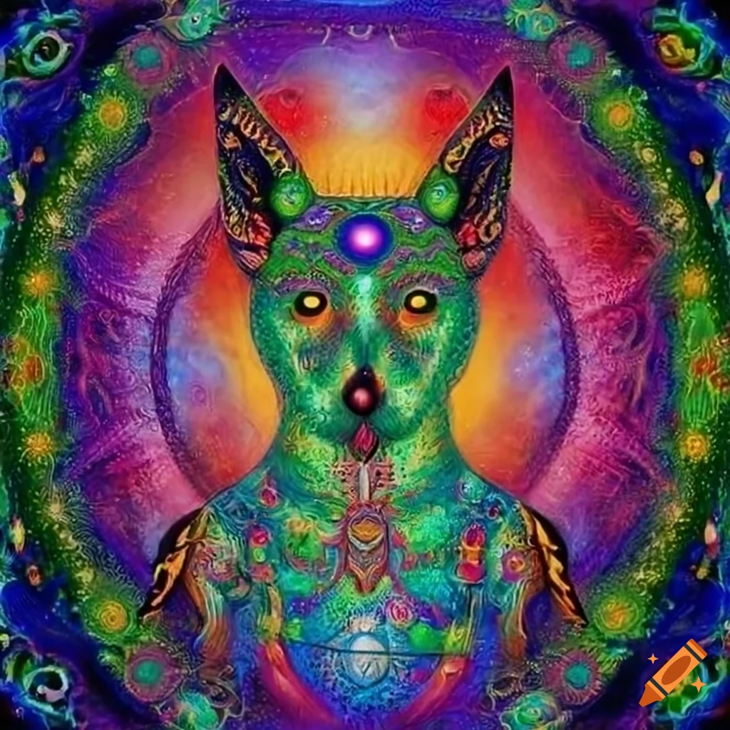 Visionary art depicting a shamanic ceremony on Craiyon