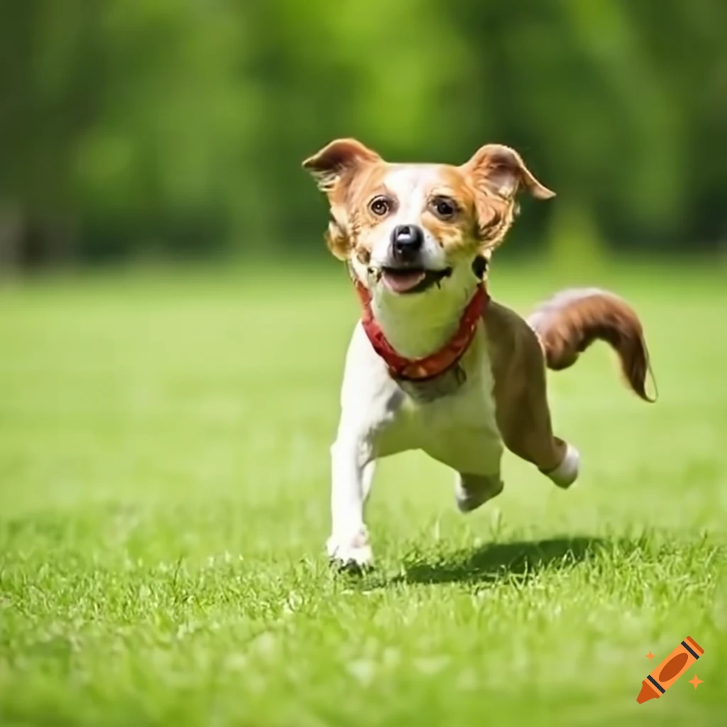 Dog running in the park
