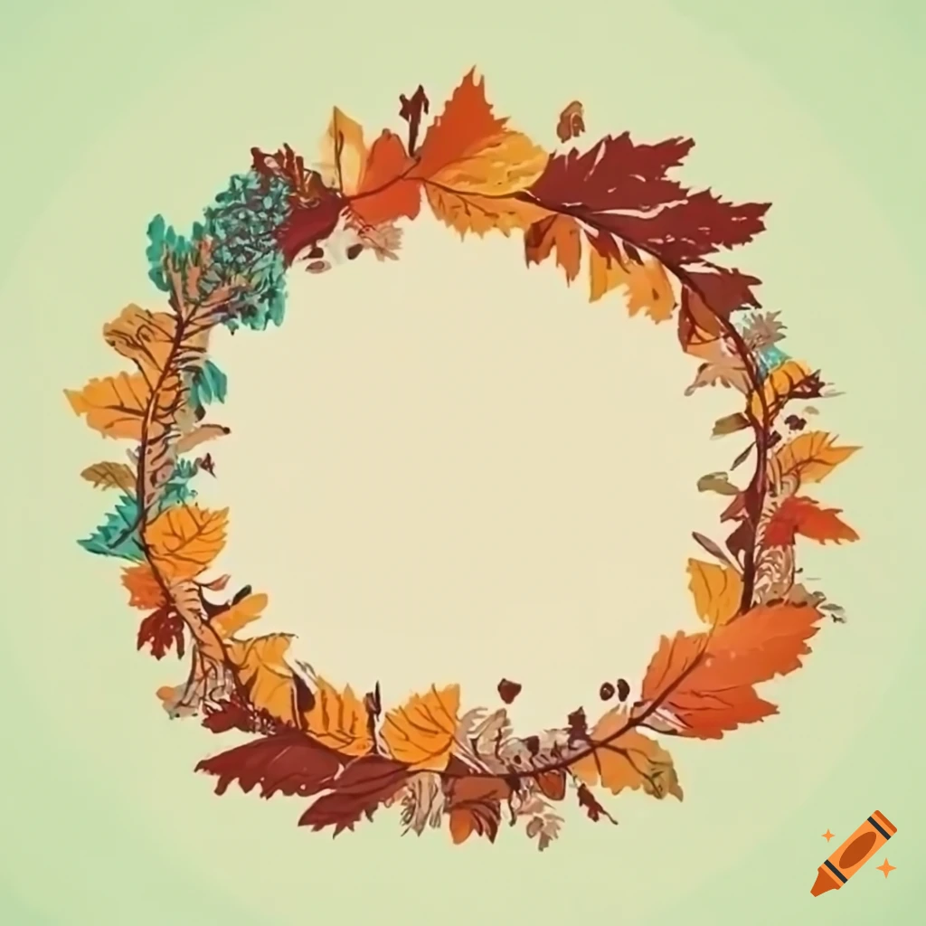 Simple Autumn Wreath Outline