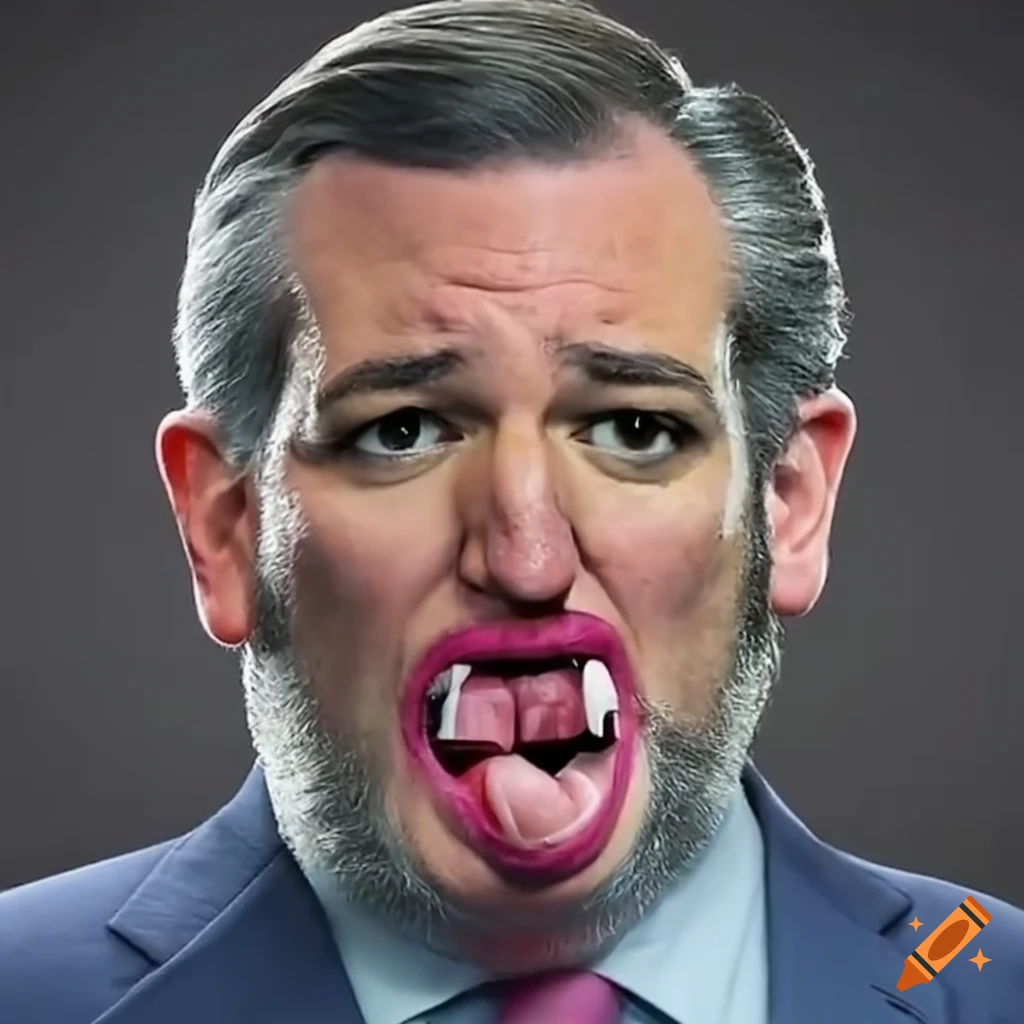 Satirical image of ted cruz drinking beer on Craiyon