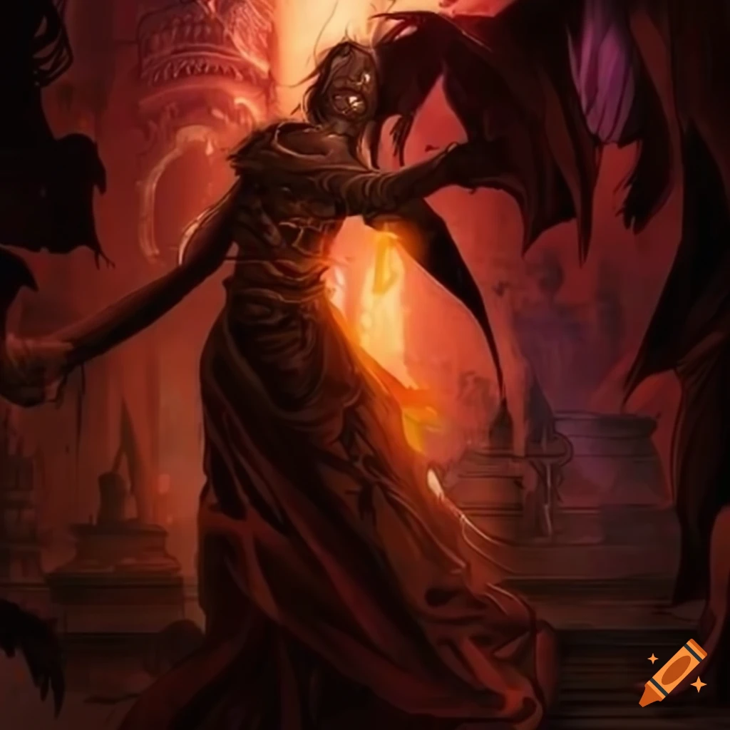 Abstract representation of pandemonium on Craiyon