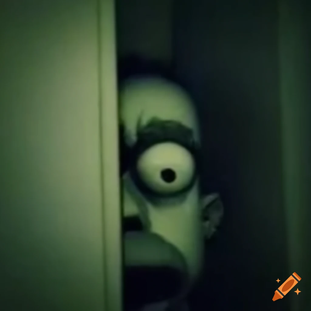 Creepy image of homer simpson in a dimly lit bathroom