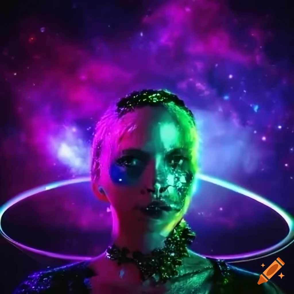 Space disco party scene on Craiyon