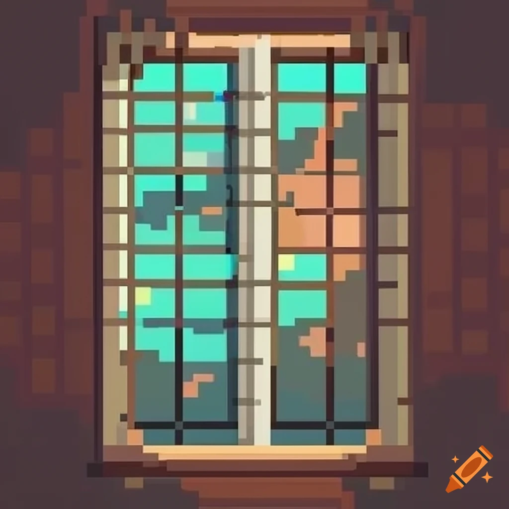 Pixel art of window on Craiyon