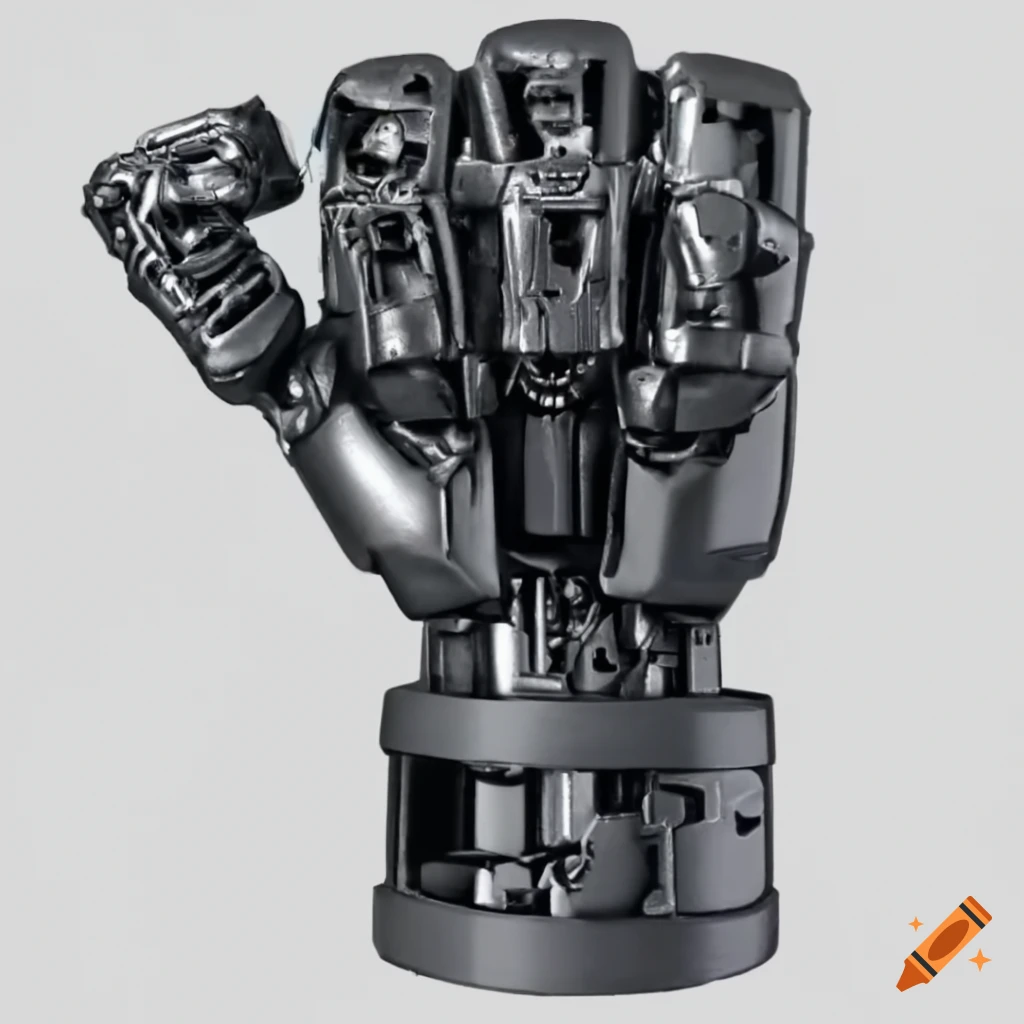 Image of a raised fist terminator robot on Craiyon